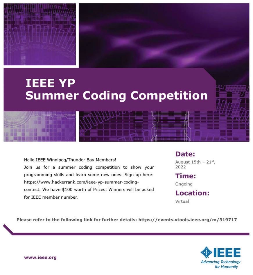 Summer Coding Competition - IEEE Winnipeg Young Professionals